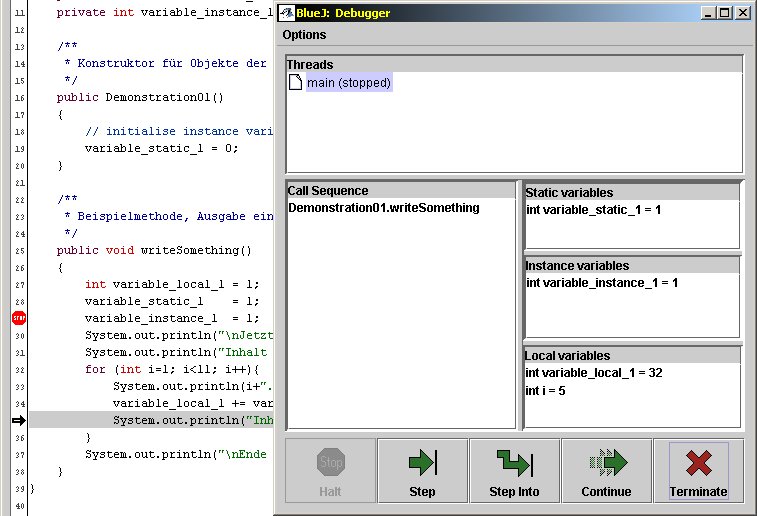 Der BlueJ Debugger